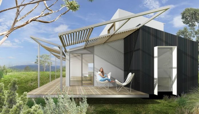 แบบบ้านสไตล์โมดูลาร์ ออกแบบพร้อมชานกว้าง หลังคาสูงโปร่ง อ่อนโยนดูสบายตา ...