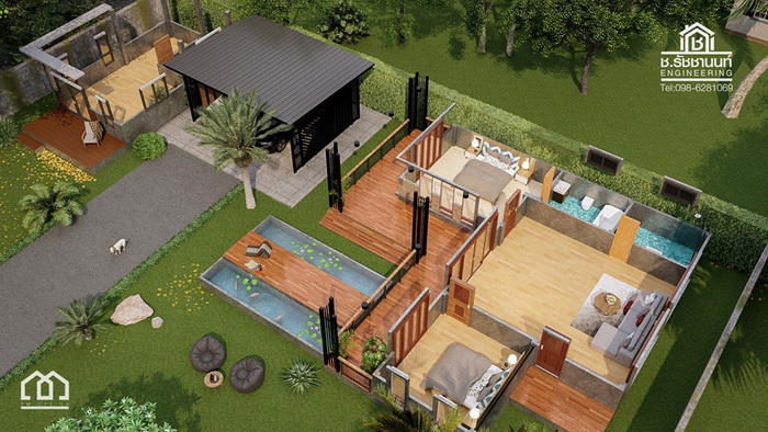 modern loft house with tiny guess house by tm design (6) – NaiBann – ใน ...