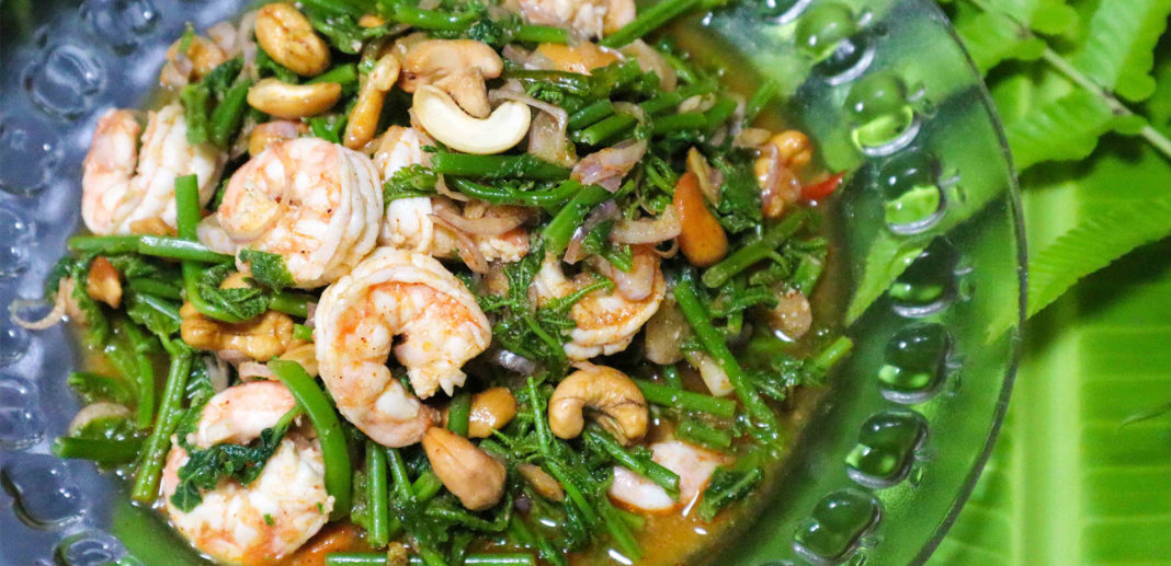 “ยำผักกูดน้ำพริกเผากุ้งสด” เมนูผัดสดจากสวนคุณแม่ อร่อยและได้สุขภาพดี ...