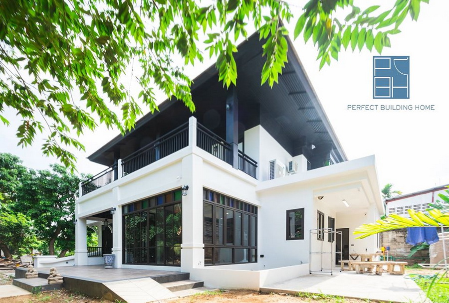 บ้านสองชั้นทรงโมเดิร์น ตกแต่งกลิ่นอายศิลปะจีน 3 ห้องนอน 5 ห้องน้ำ พร้อมเฉลียงเปิดโล่งชั้นสอง ...