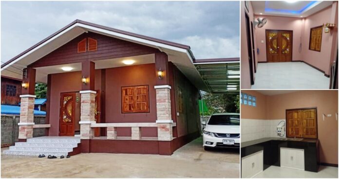 บ้านชั้นเดียวสไตล์คอนเทมโพรารี ตกแต่งในโทนสีน้ำตาล พร้อมการตกแต่งที่สวย ...
