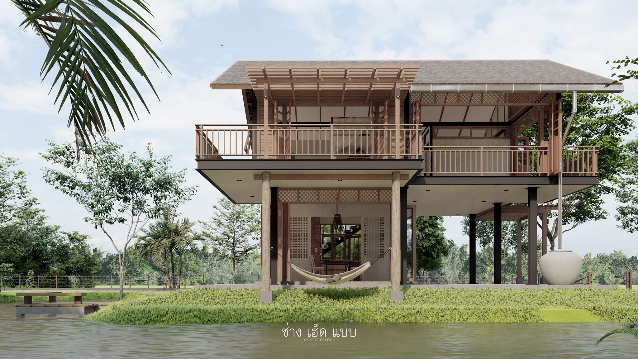 แบบบ้านสองชั้นครึ่งไม้ครึ่งปูน สร้างจากวัสดุและไม้เก่า กลิ่นอายบ้านไทยโบราณ – NaiBann – ในบ้าน ...